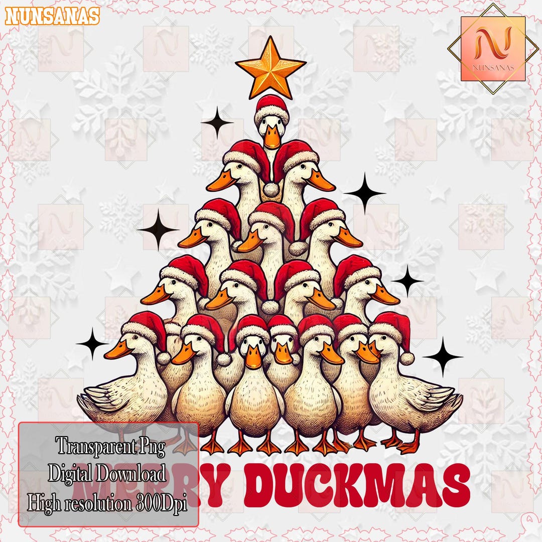 Merry Duckmas Png, Christmas Ducks Tree, Bonus 30 Designs Png ...