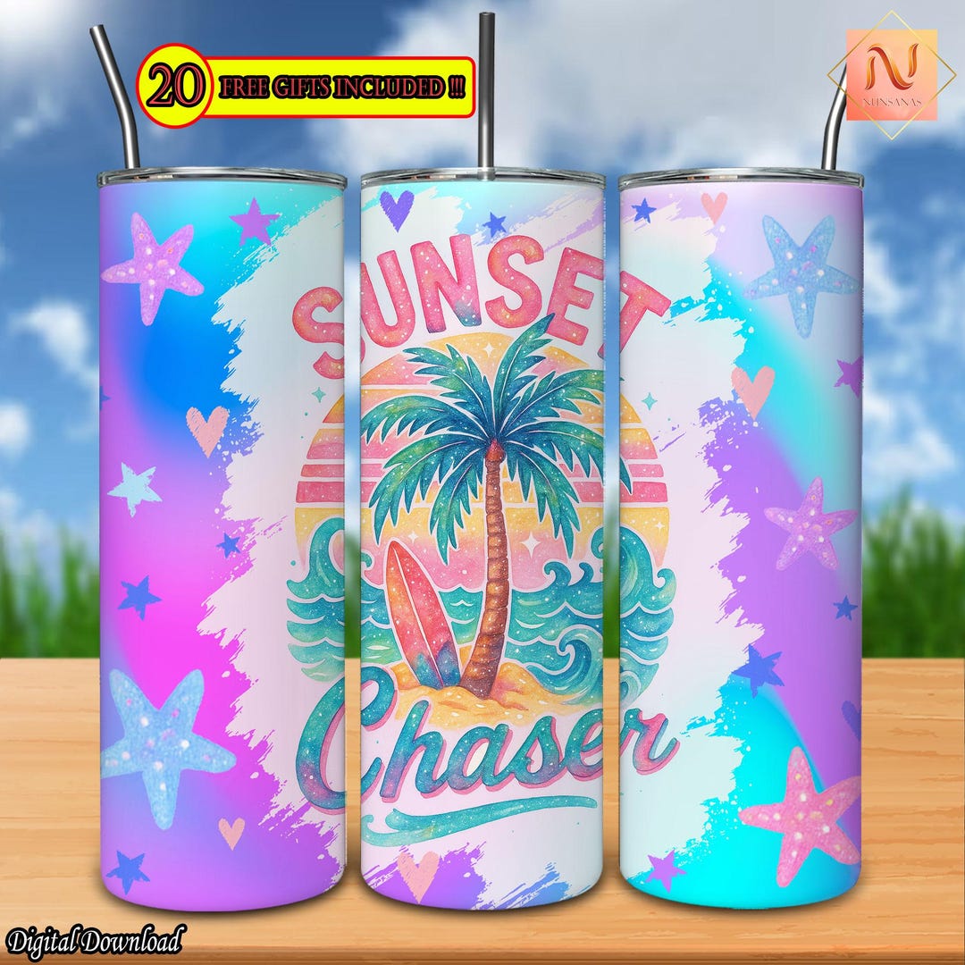 Sunset Chaser Png, Beach Sunset, Summer Vibes, Summer Theme, 20oz ...