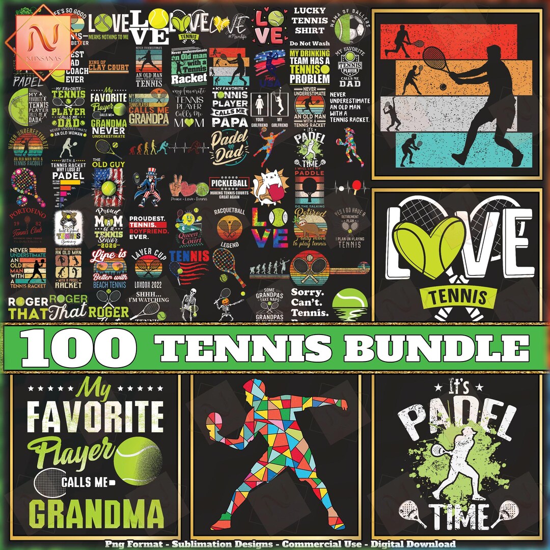 Tennis PNG Bundle, Sport Png Bundle, Tennis Shirt Designs, Tennis ...