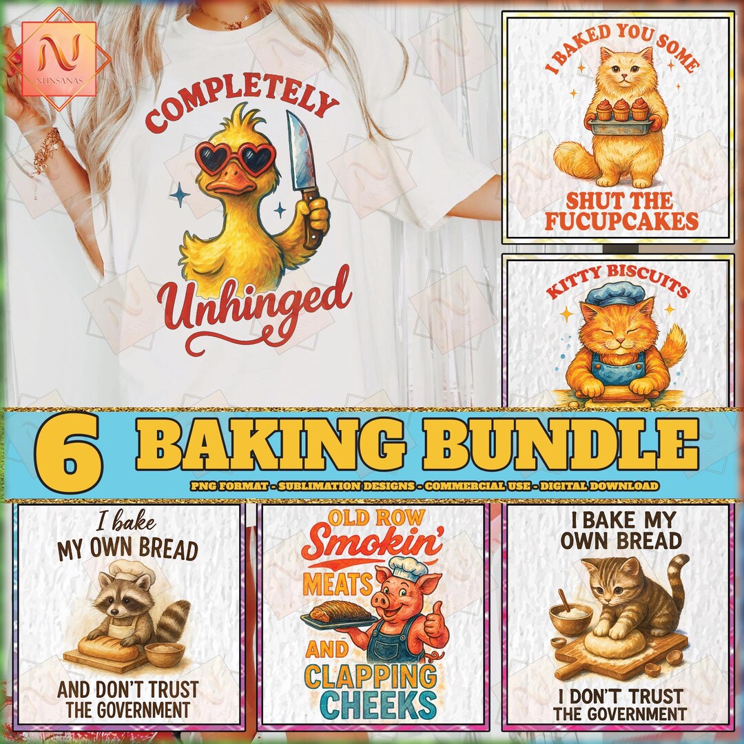 Baking PNG Bundle, Funny Animal Chef Png, Funny Chef Quotes Png, Baker ...