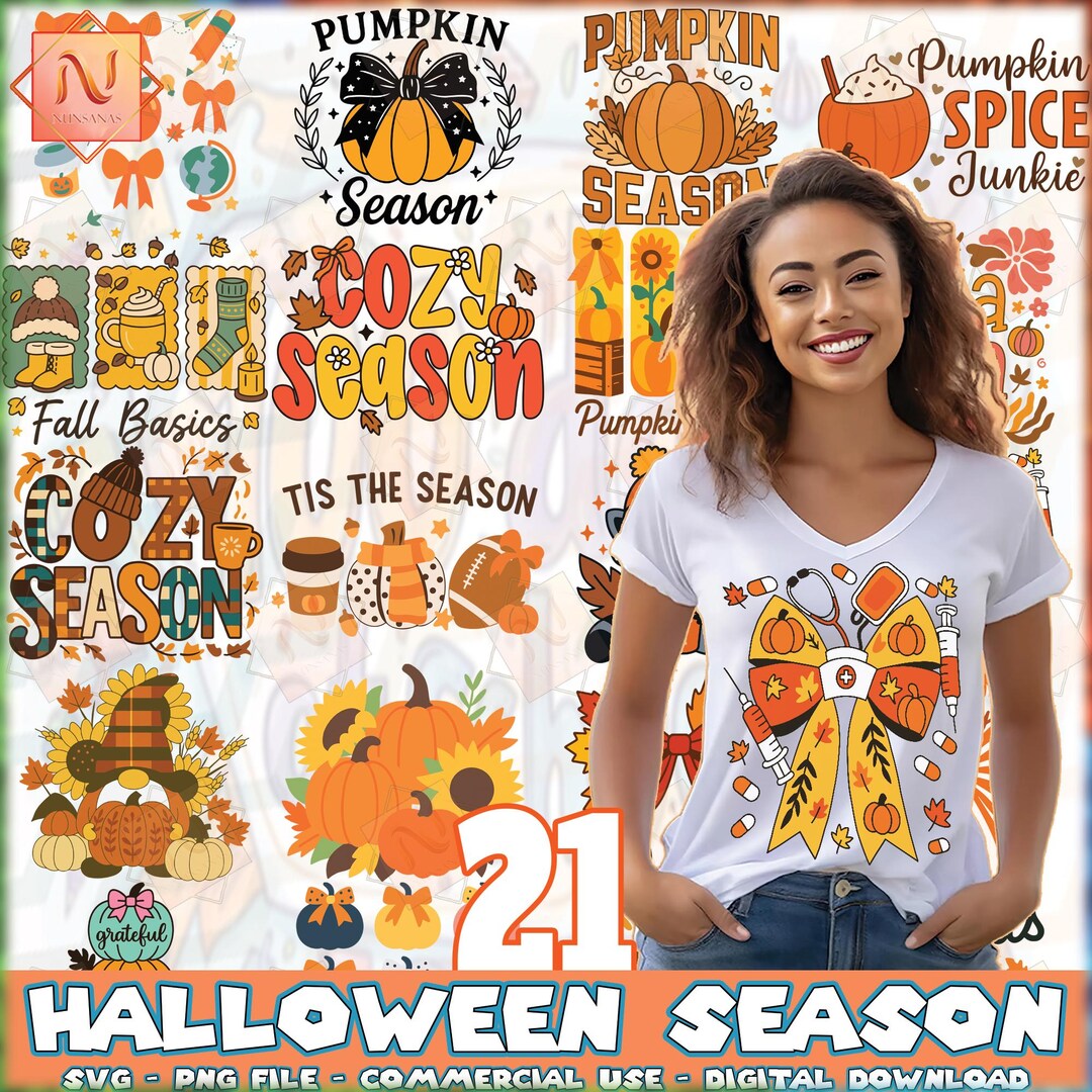Fall Autumn SVG Bundle, Halloween SVG Bundle, Halloween Shirt Designs ...