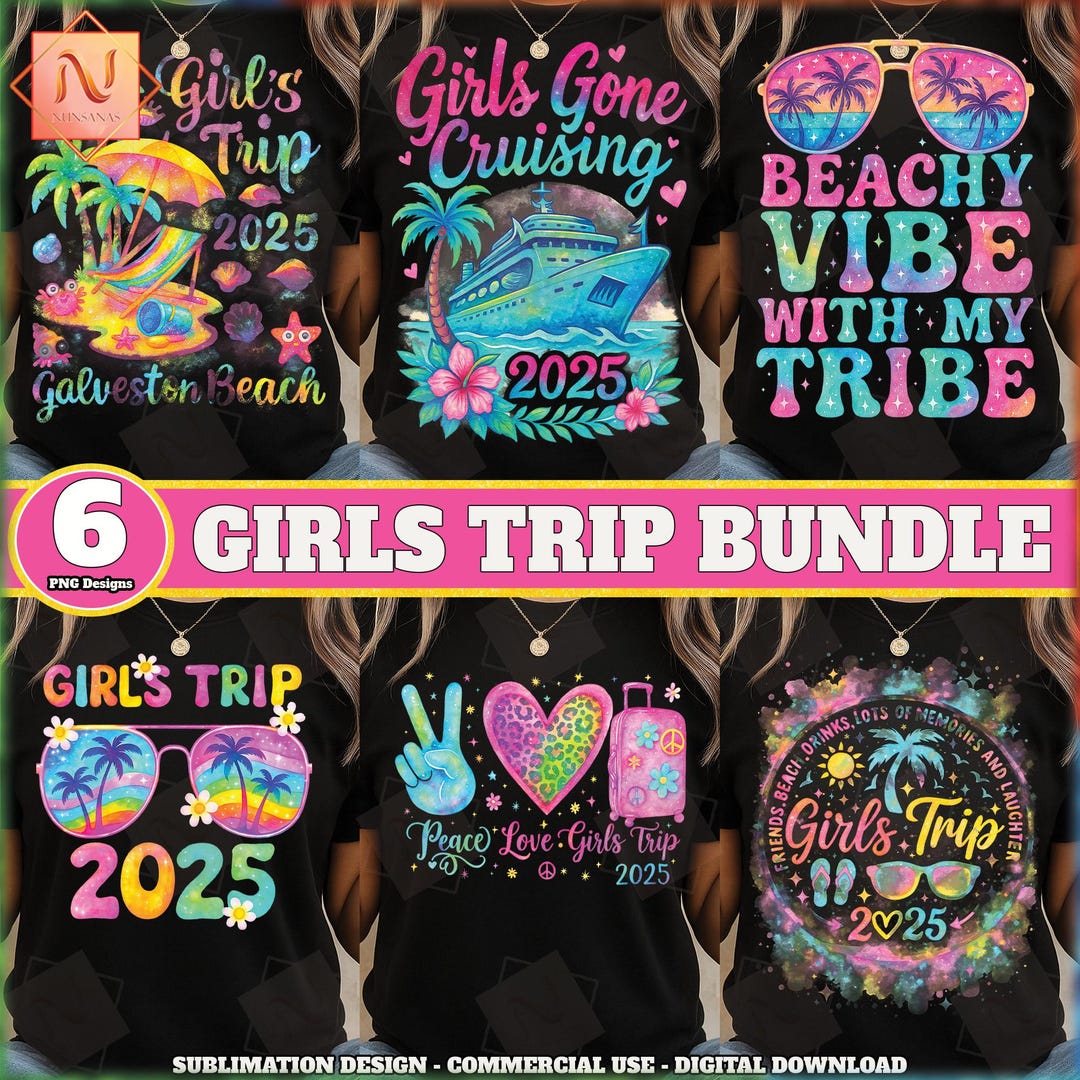 Girls Trip PNG Bundle, Girls Trip Design, Peace Love Girls Trip 2025 ...