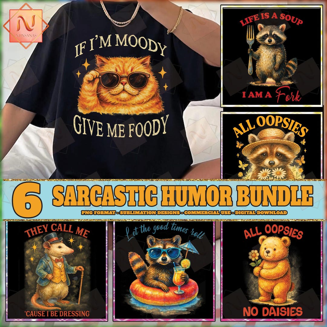 Funny Sarcastic PNG Bundle, Funny Animals Clipart, Funny Satirical ...