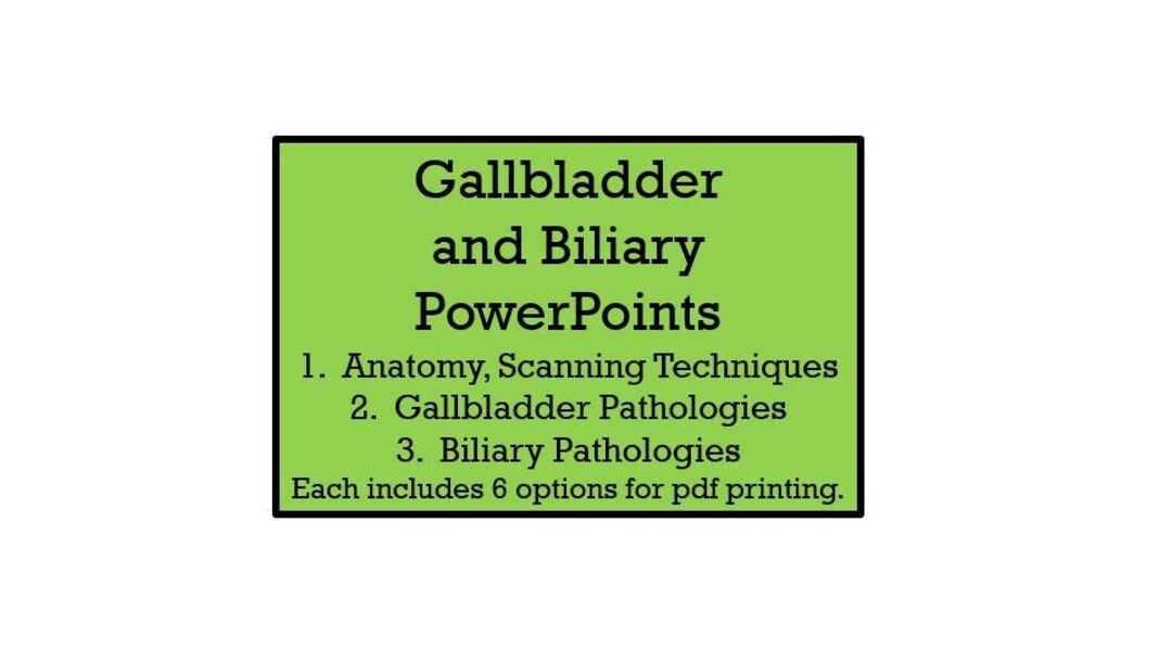 Gallbladder and Biliary Tree Packet - Anatomy, Physiology, Scanning ...