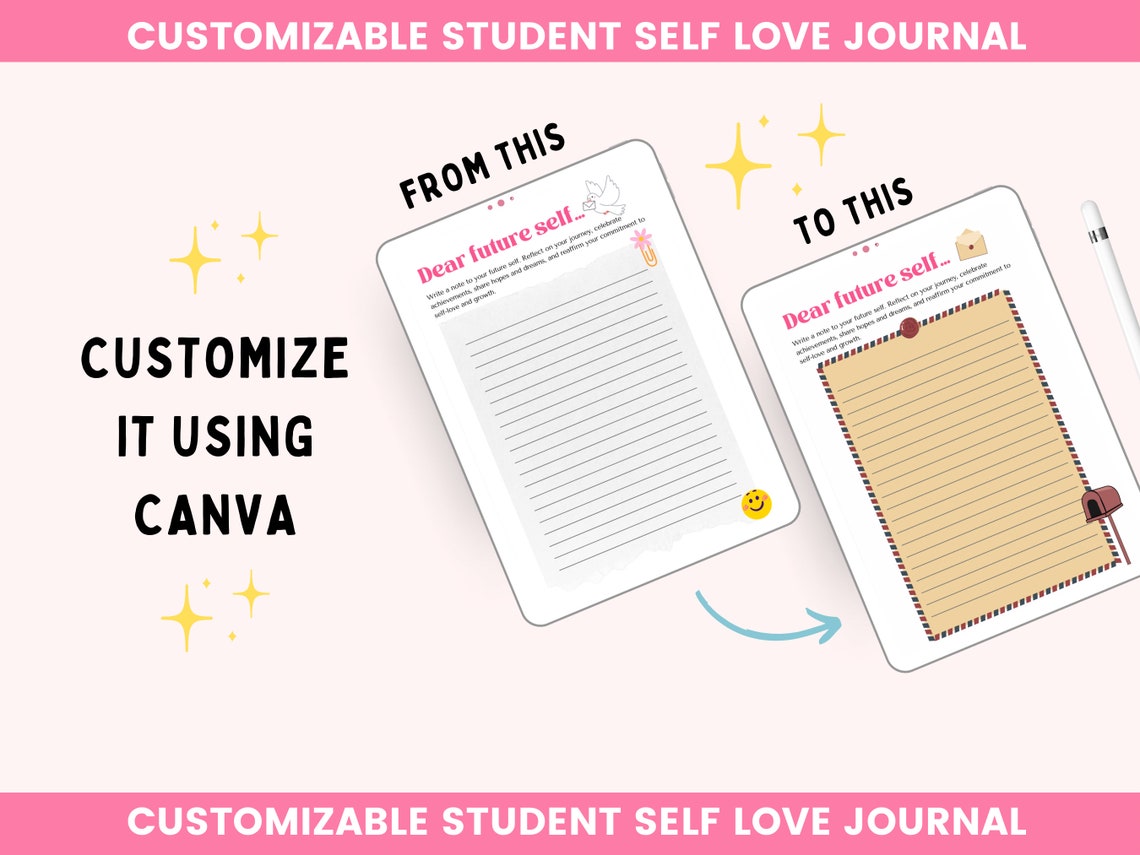 Digital Self Love Journal for Students,plr Resell,positive Affirmations ...