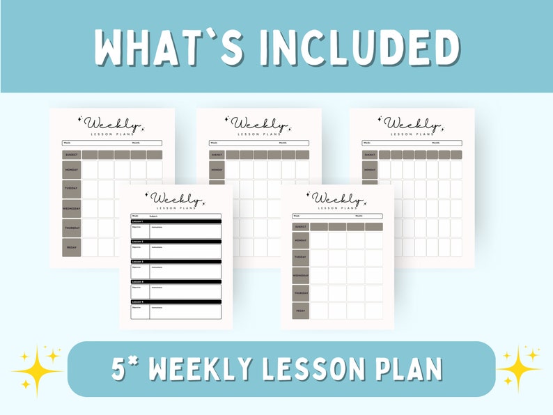 Printable Lesson Plan Bundle for Homeschool Teacher,simplify Your ...
