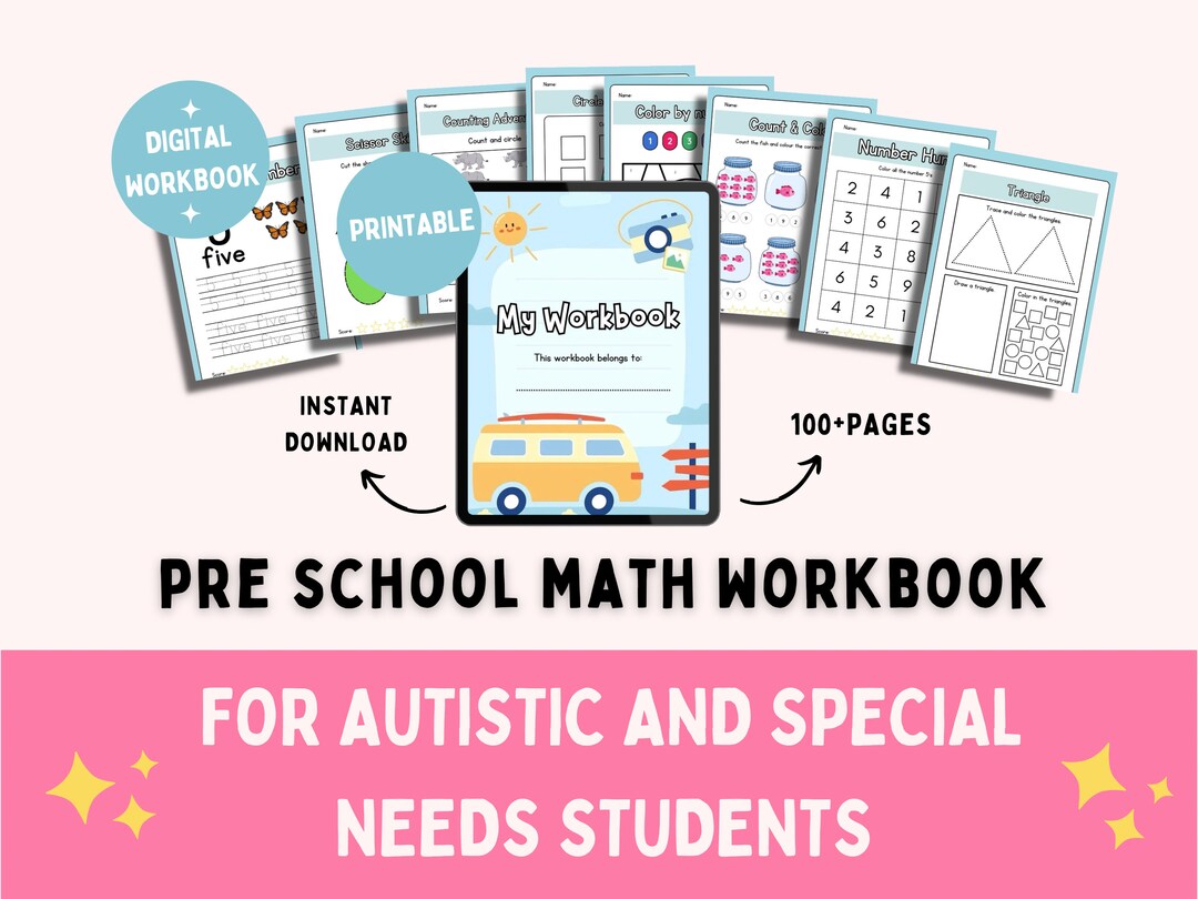 Preschool Math Workbook for Autistic and Special Needs Students - 100 ...