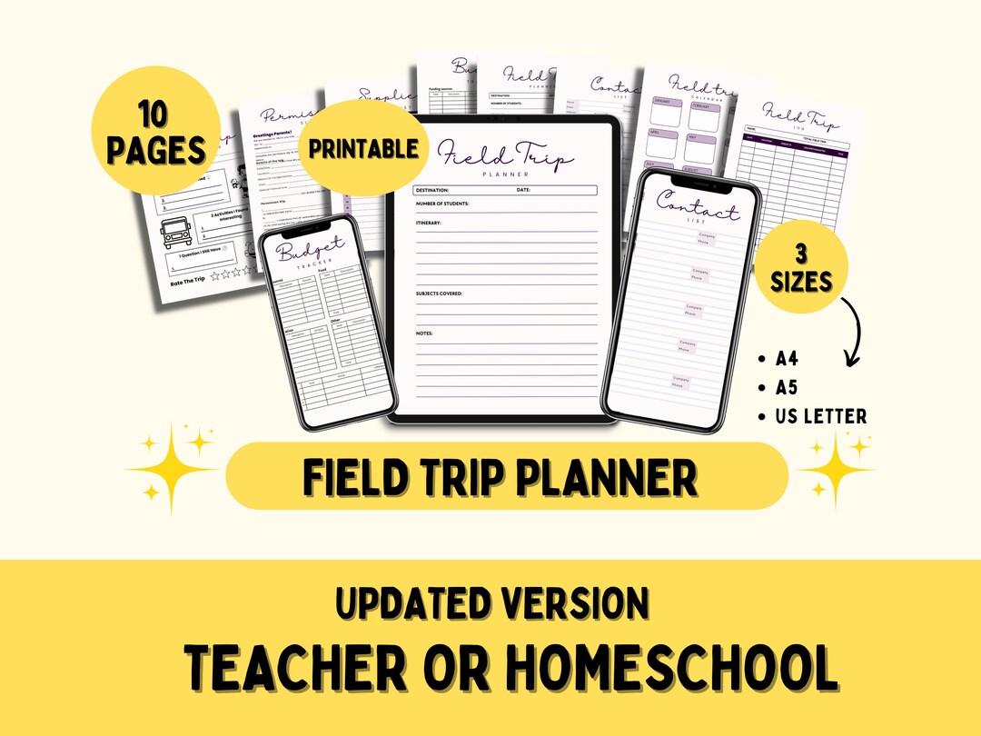 Field Trip Planner Printable,permission Slip, Field Trip Log ...