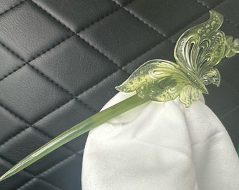 Handmade Natural Jade Butterfly Hairpin - Etsy