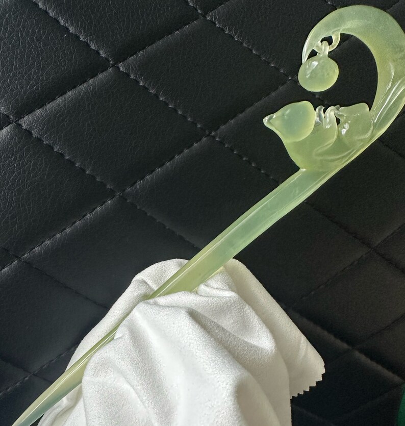 Handmade Natural Jade Cat Hairpin - Etsy