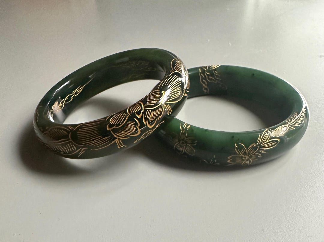 Green Nephrite Jade Bangle Inner Diameter Size 60mm - Etsy