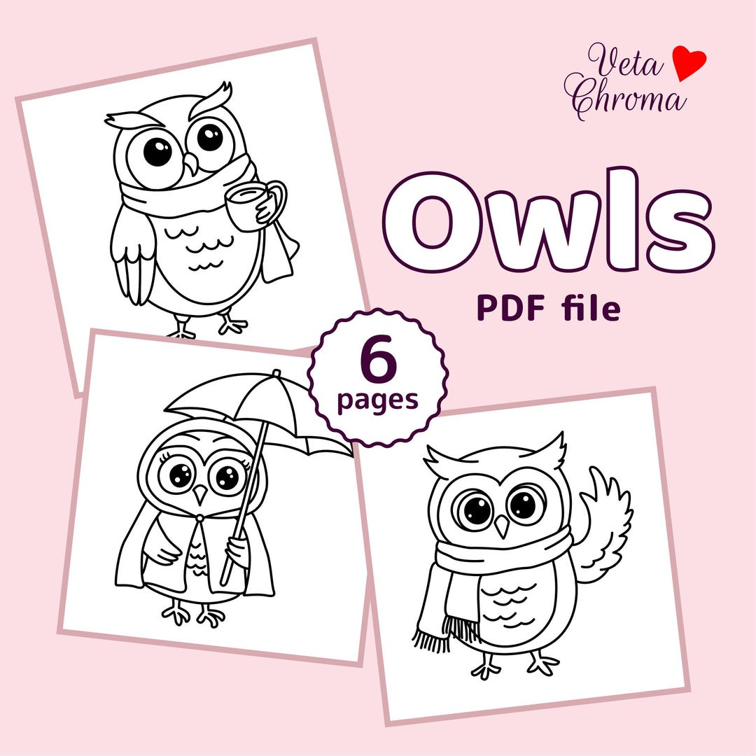 Owl Coloring Sheets | Printable Owl Art for Kids & Adults | Fun and ...