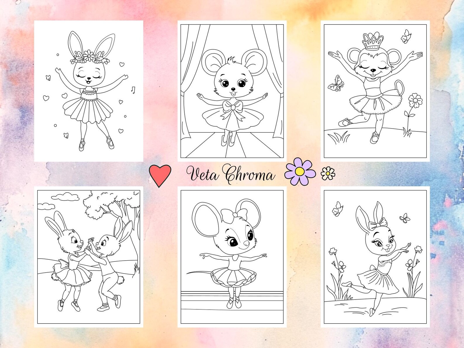 Dance Coloring Pages | 10 Ballet Coloring Sheets With Cute Animals in ...