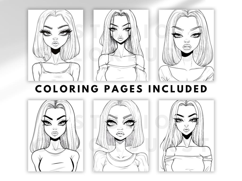 21 Demure Baddies Coloring Pages for Girls, Printable Coloring Book ...