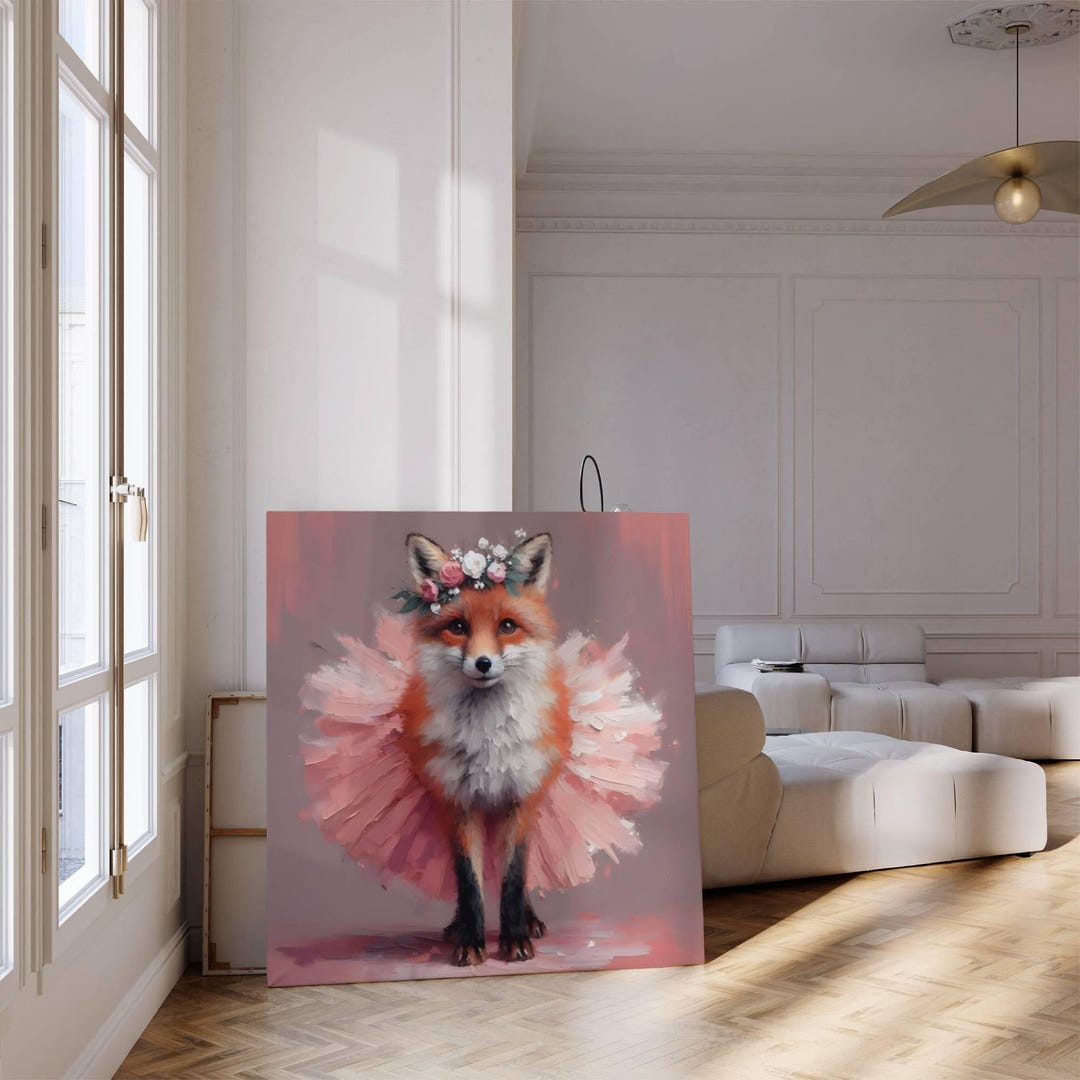 Ballerina Fox Art Print: Whimsical Animal in Tutu (digital Download) - Etsy