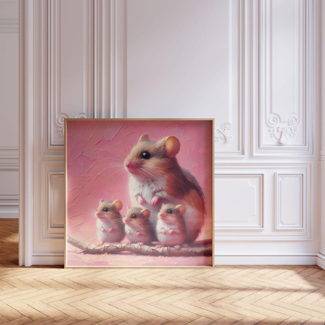 Mouse Family Art Print: Whimsical Nursery Wall Decor (digital Download ...