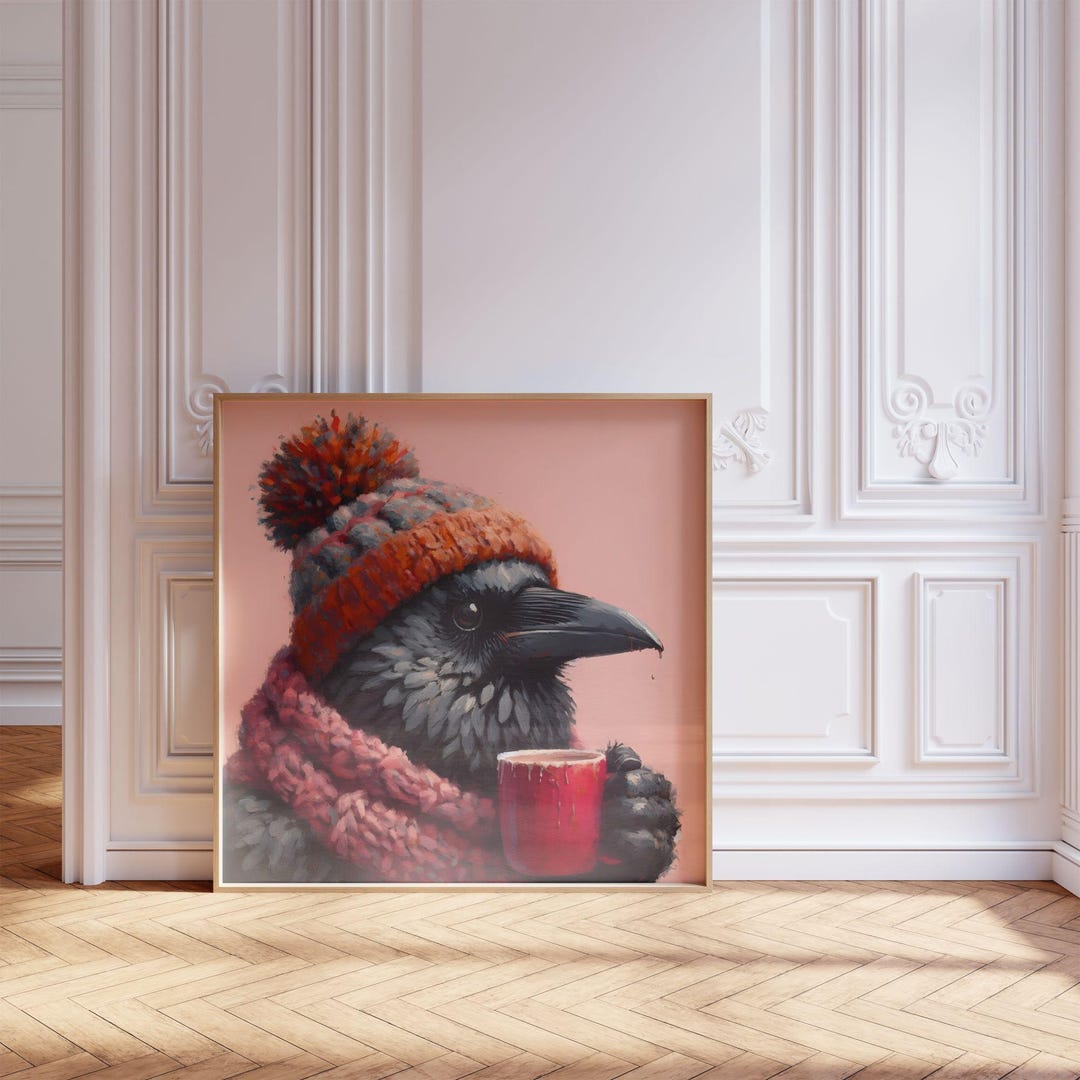 Fall Crow Art Print: Whimsical Animal Painting (digital Download) - Etsy