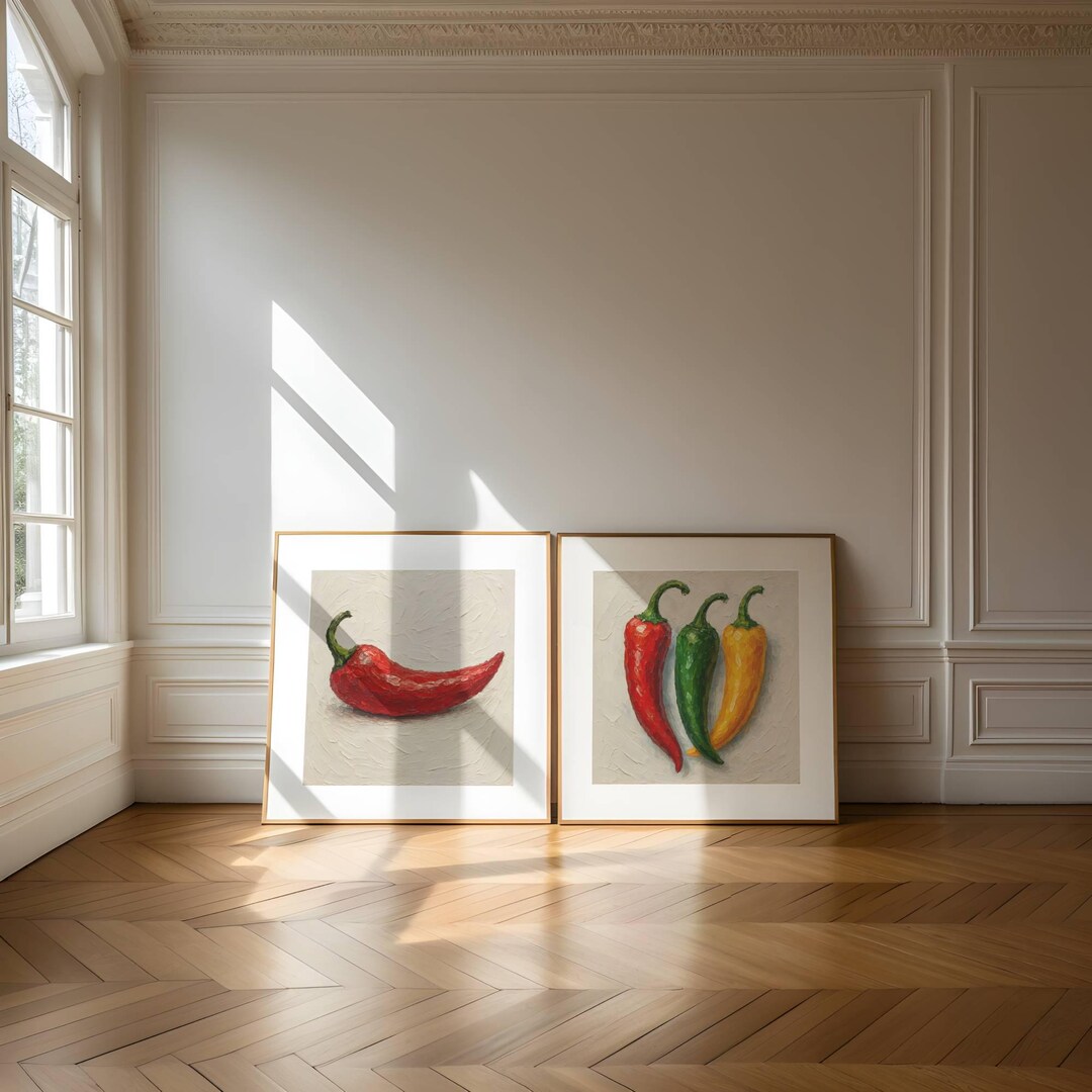 Chilli Peppers Art Print: Eclectic Kitchen Wall Decor (digital Download ...