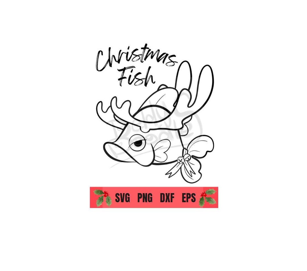 Christmas Fish Digital File, SVG, Png, Dxf, Eps, Funny Fish Graphic ...