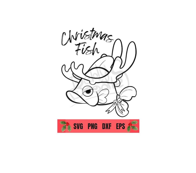 Christmas Fish Digital File, SVG, Png, Dxf, Eps, Funny Fish Graphic ...