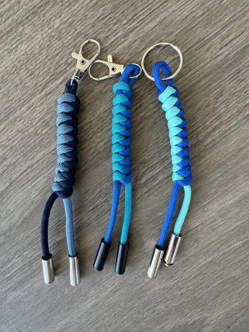 Pick Your 3 Small Decorative Paracord Keychains. Perfect for Keychains ...