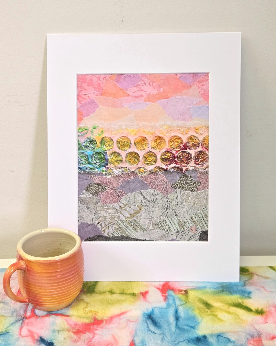 Dawn Abstract Sunrise Print: Mixed Media Collage, Matted 11x14 - Etsy