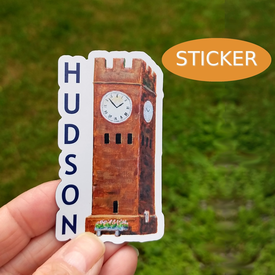 Hudson Clock Tower STICKER, 3-inch Color Vinyl Sticker, Ohio Landmark ...