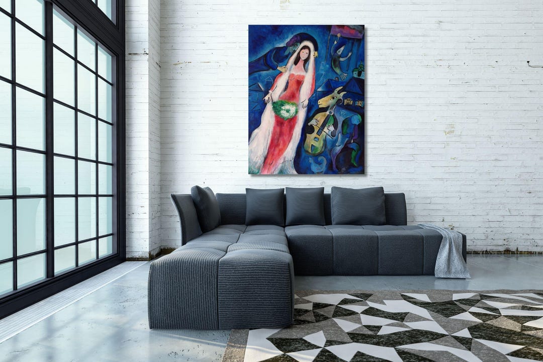 Marc Chagall Print La Mariée ,chagall Bride and Goat Painting ...
