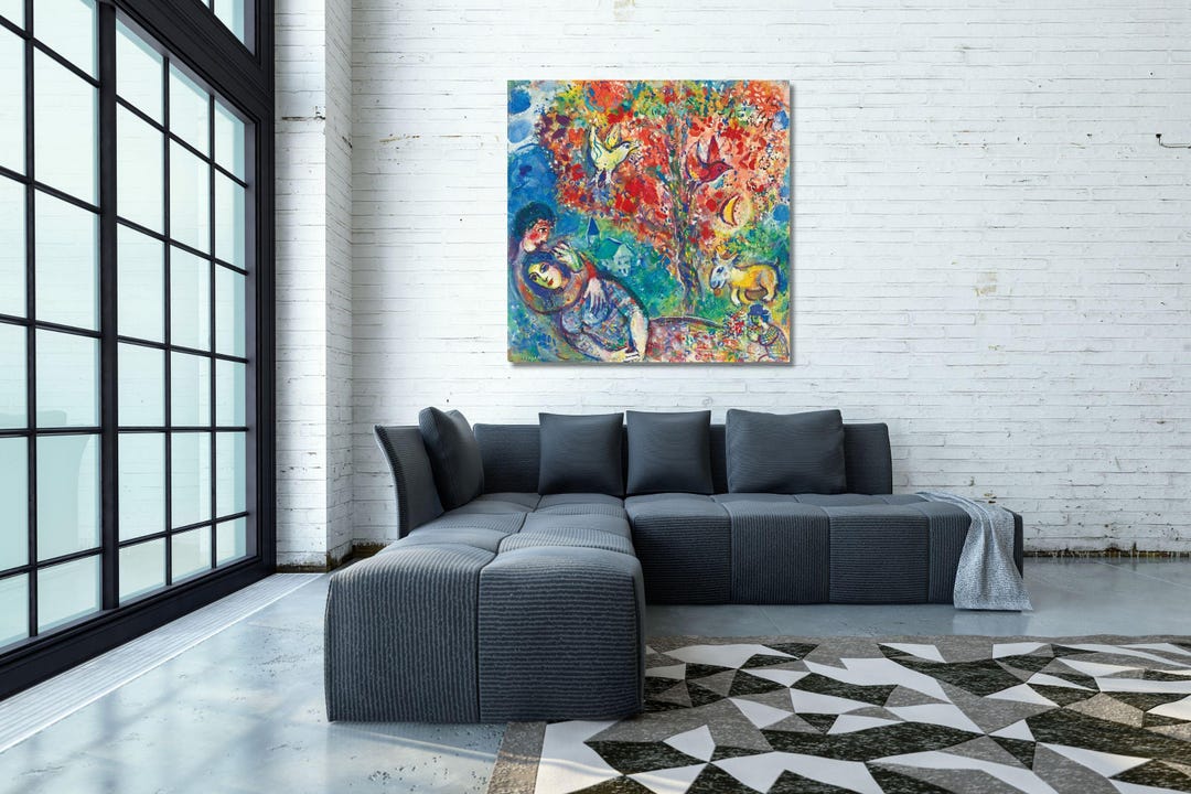 Marc Chagall Couple Under Tree Poster Art Canvas,reproduction Print ...