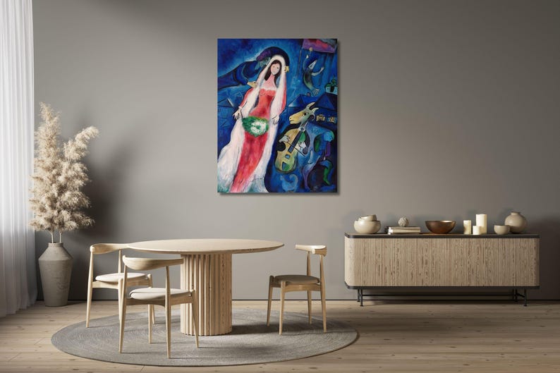 Marc Chagall Print La Mariée ,chagall Bride and Goat Painting ...
