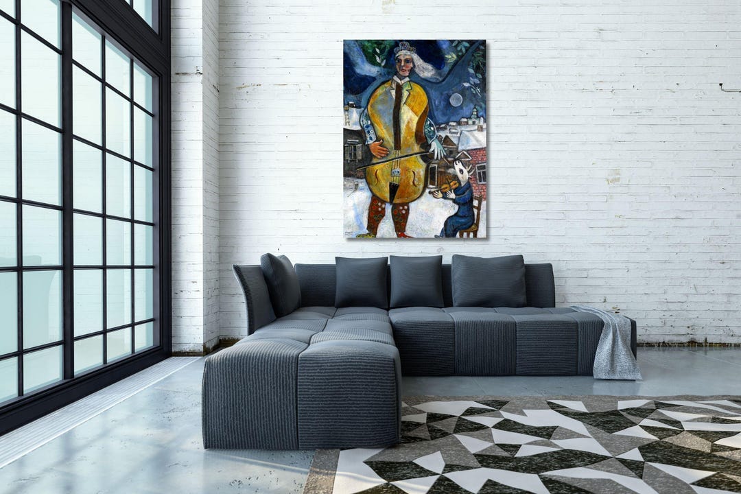 Marc Chagall Print Man and Goat Canvas Wall Art - Etsy