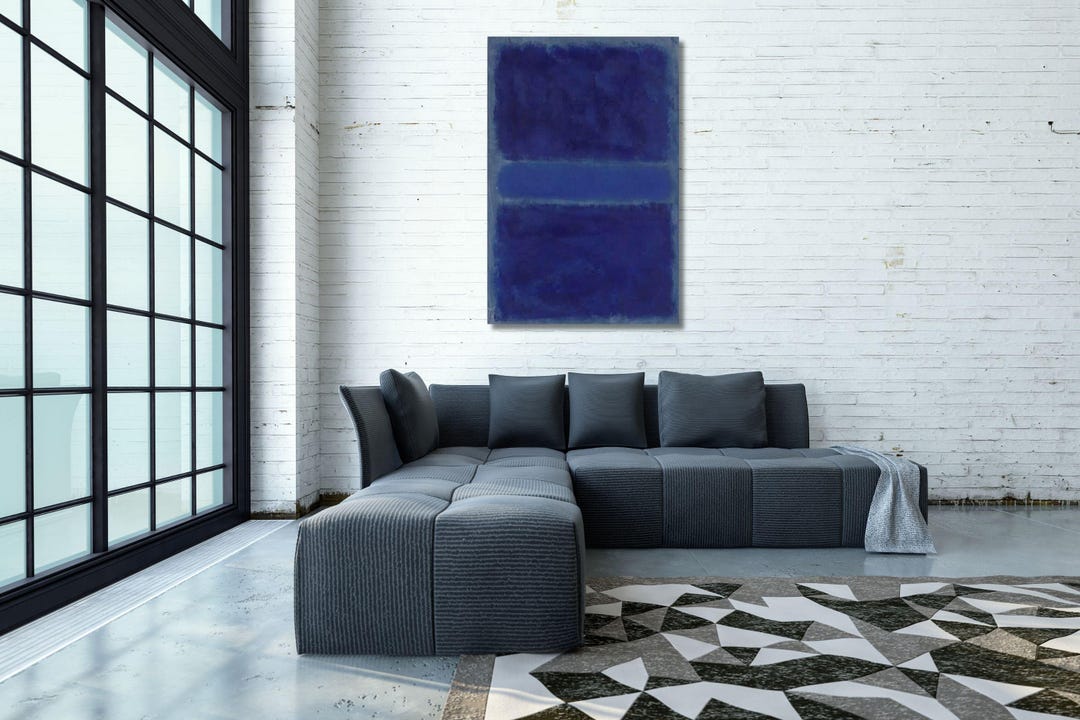 Mark Rothko Print Deep Blue Canvas Wall Art, Rothko Untitled ...