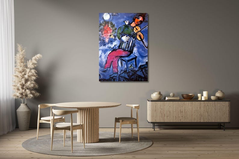 Marc Chagall Print the Blue Violinist Wall Art,fine Art Print 3 - Etsy
