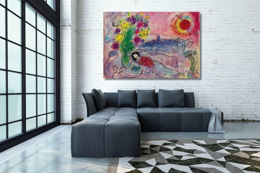Marc Chagall,marc Chagall Print Colour of Life on Canvas,chagall ...