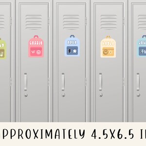 Retro Backpack Locker or Cubby Tags Editable Classroom Student Name ...