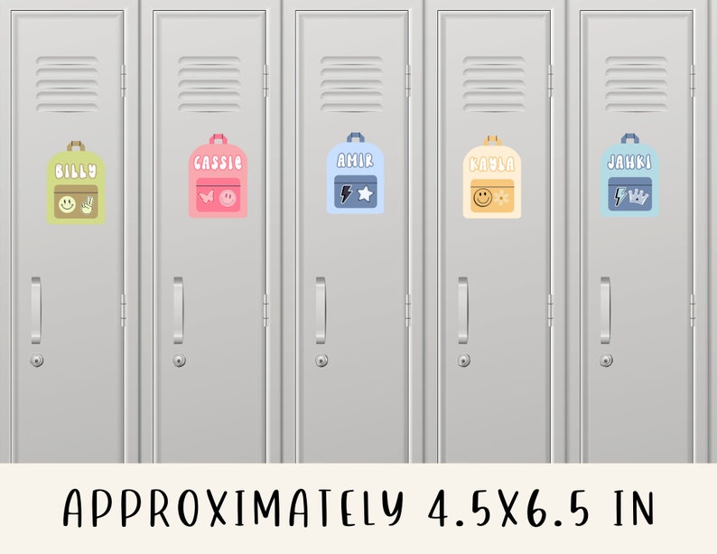 Retro Backpack Locker or Cubby Tags Editable Classroom Student Name ...