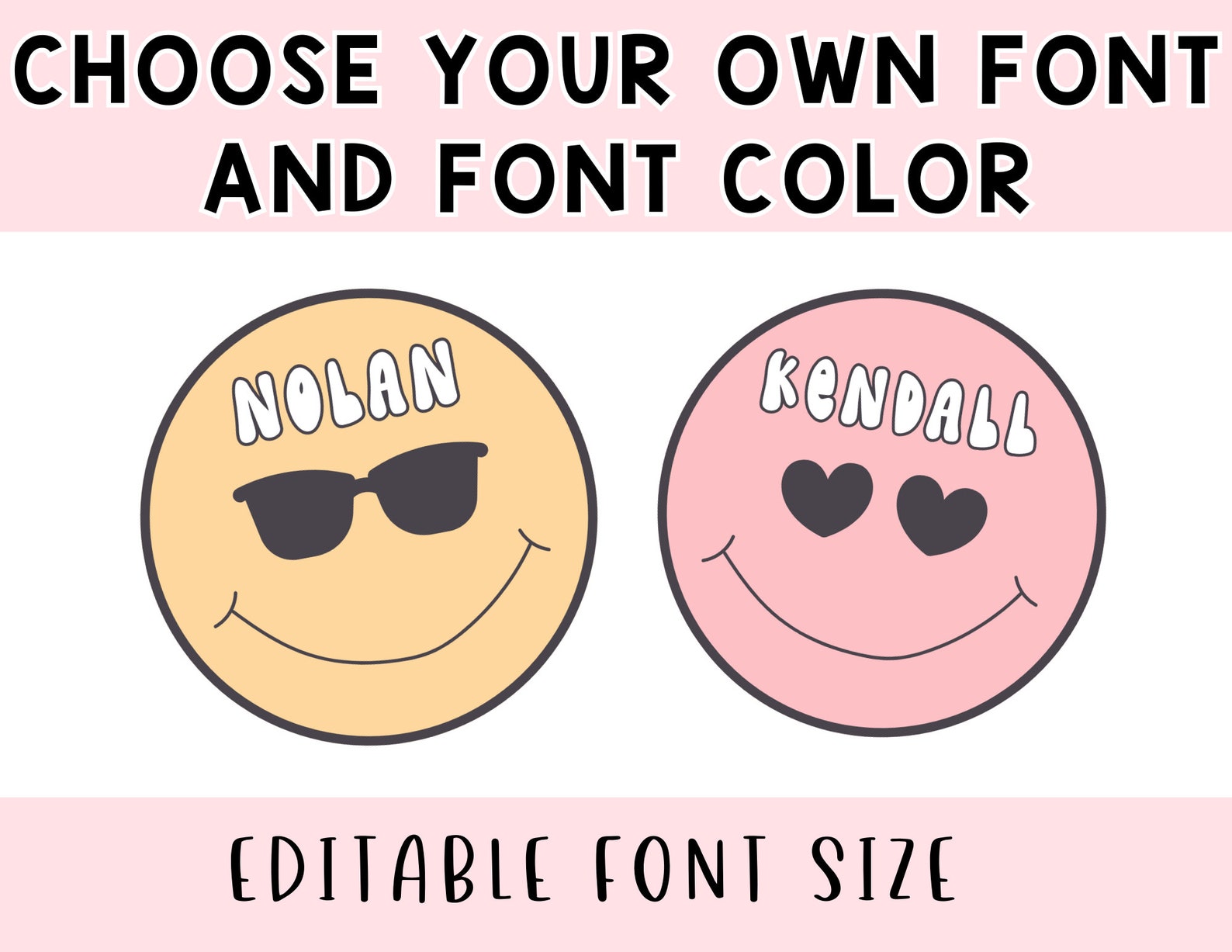 Retro Smiley Face Locker or Cubby Tags Editable Classroom Student Name ...