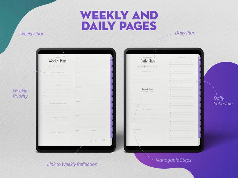 2025 Planner Digital Creative Life Planner Dated Productivity Goal ...
