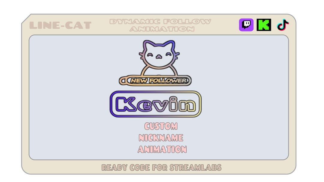 Twitch Follower Alert – Custom Animated Cat for Streamlabs | Dynamic ...