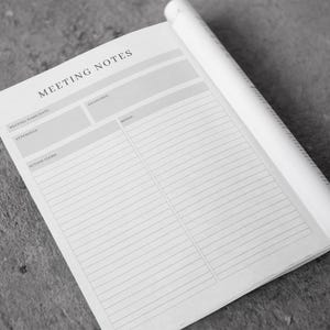 Coporate Meeting Notes Template, Instant Download, Minimal Productivity ...