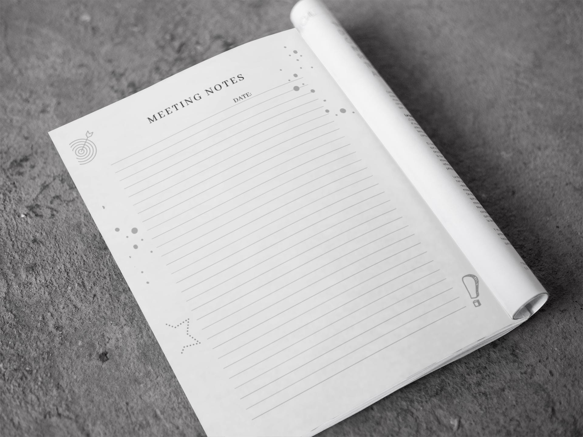 Coporate Meeting Notes Template, Instant Download, Minimal Productivity ...