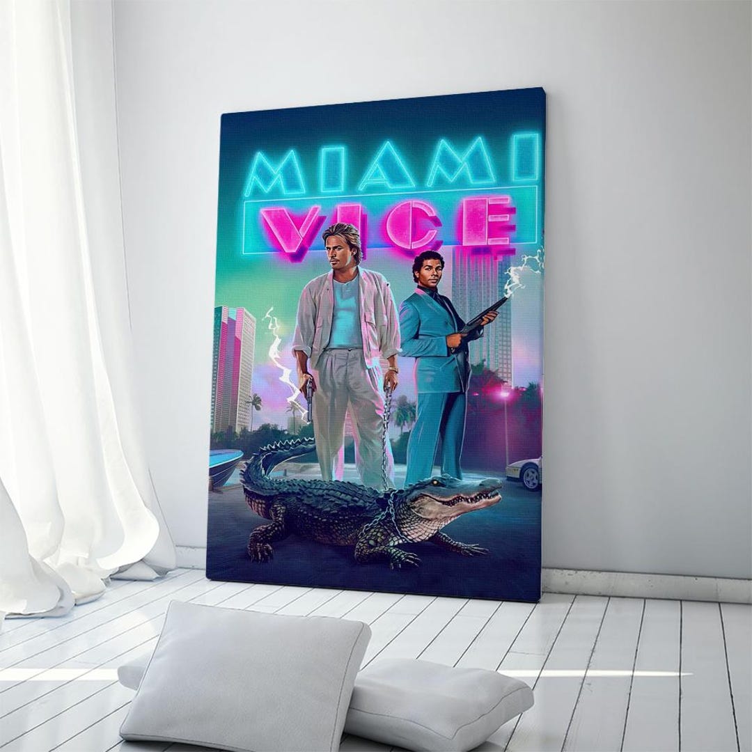 Miami Vice, Movie Poster, Wrapped Frame Canvas Poster,home Decor,wall ...