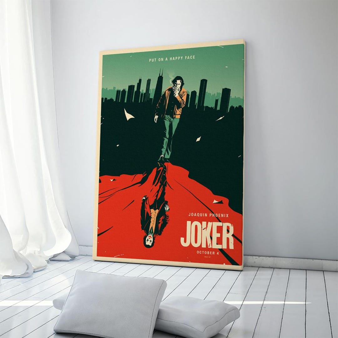 Joker, Movie Poster, Wrapped Frame Canvas Poster,home Decor,wall Art ...