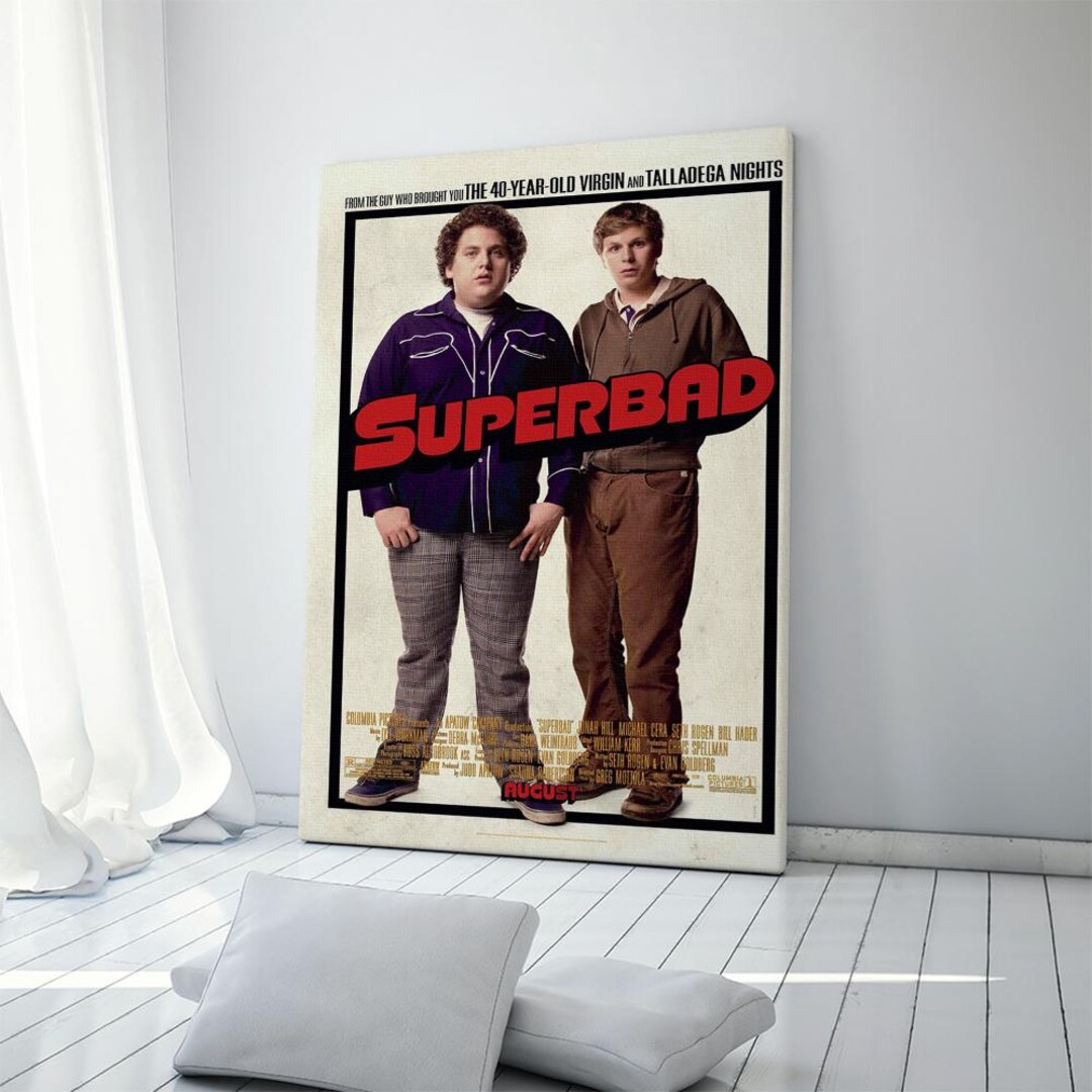 Superbad 2007, Movie Poster, Wrapped Frame Canvas Poster,home Decor ...