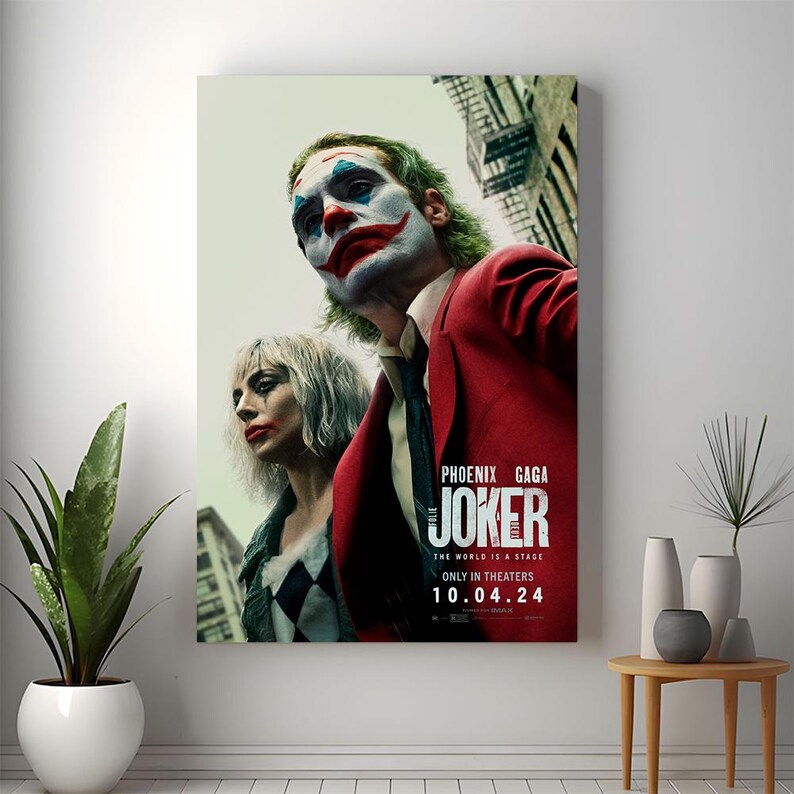 Joker Folie à Deux 2024,movie Poster,wrapped Frame Canvas Poster,home ...