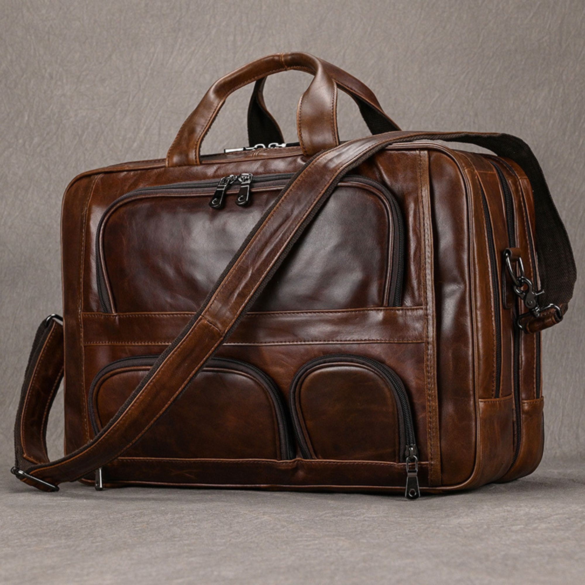 Personalized Leather Briefcase Men,brown Leather Briefcase Men Leather ...