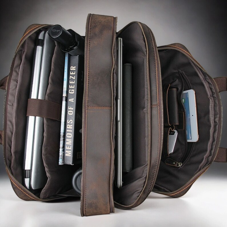 Personalized Leather Briefcase Men,brown Leather Briefcase Men Leather ...