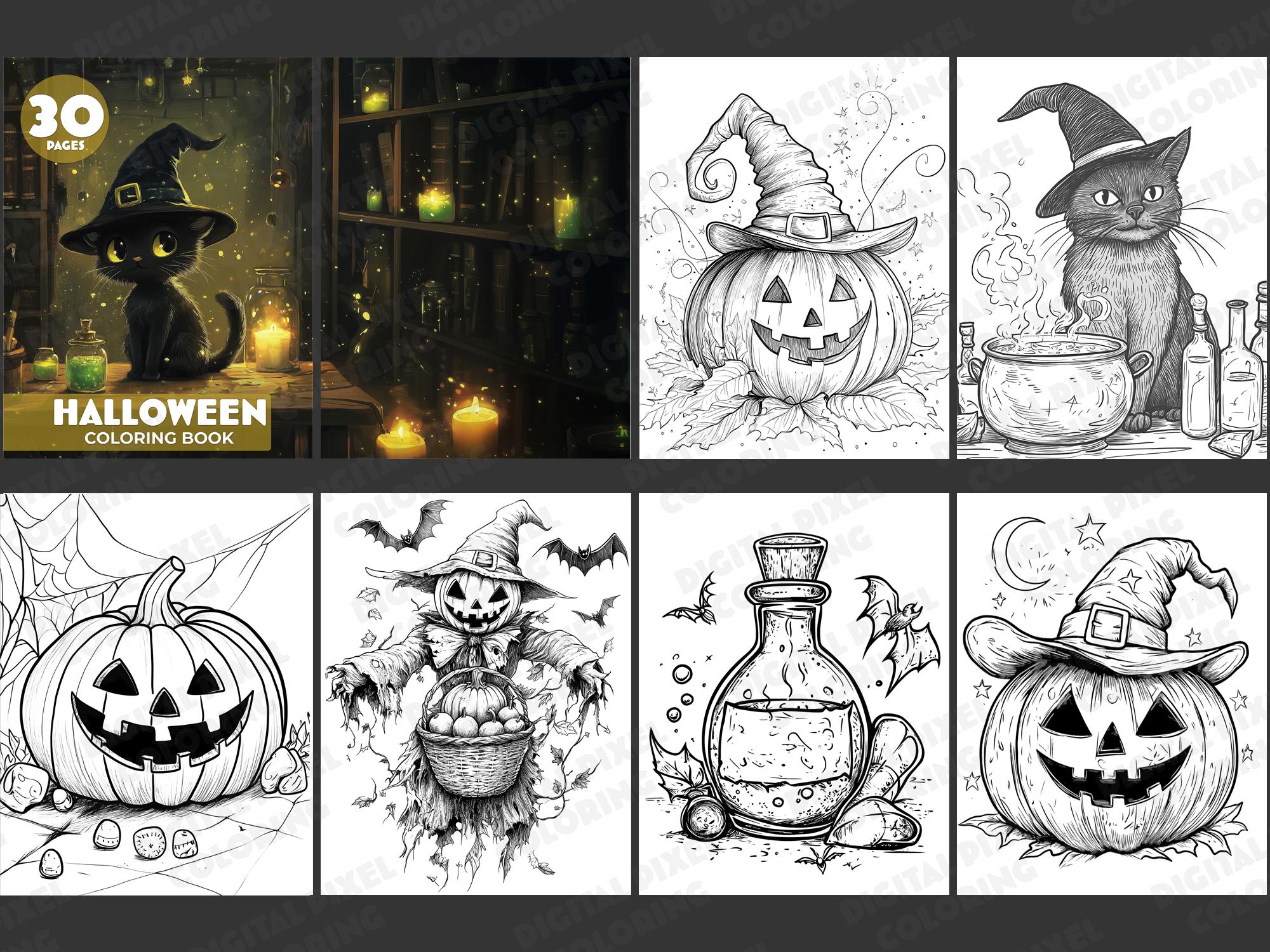 Coloring Book: Halloween. A Digital Halloween-themed Coloring Book in ...