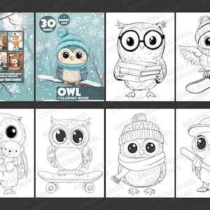 Coloring Book: Funny Owl. A Digital Coloring Book Featuring a Cartoon ...
