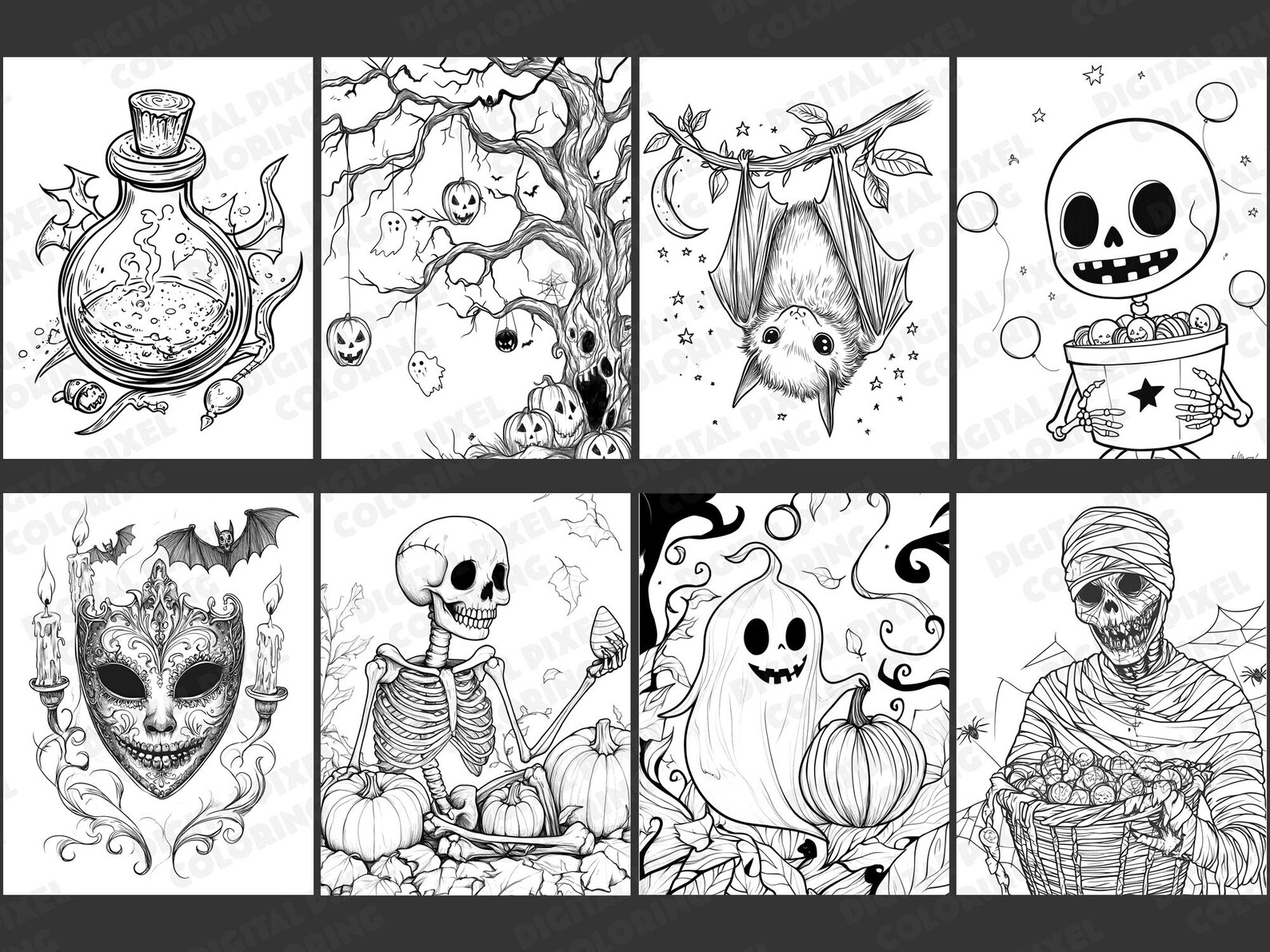 Coloring Book: Halloween. A Digital Halloween-themed Coloring Book in ...